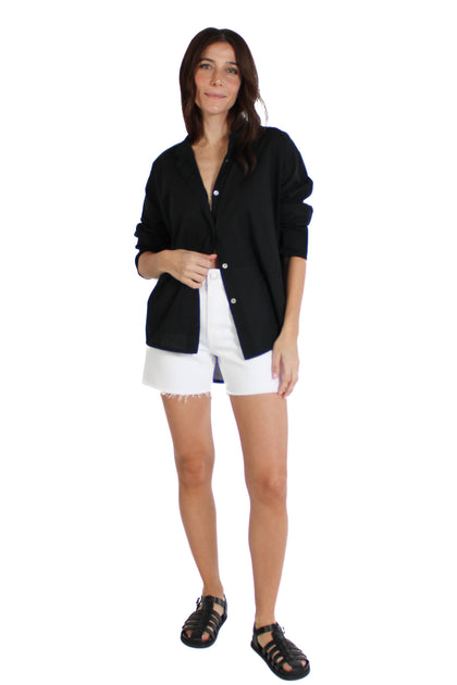 HR White Side Slit Denim Shorts – Thursdays